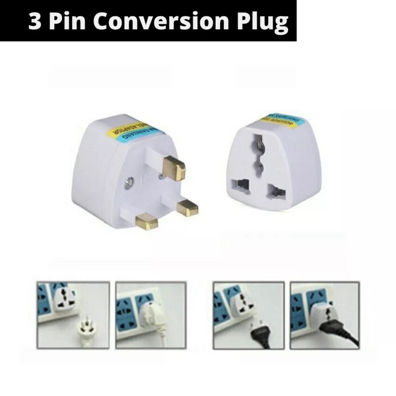 Ready stock 3-Pin Universal Adapter Plug Head UK 3 Pin Malaysia China ...