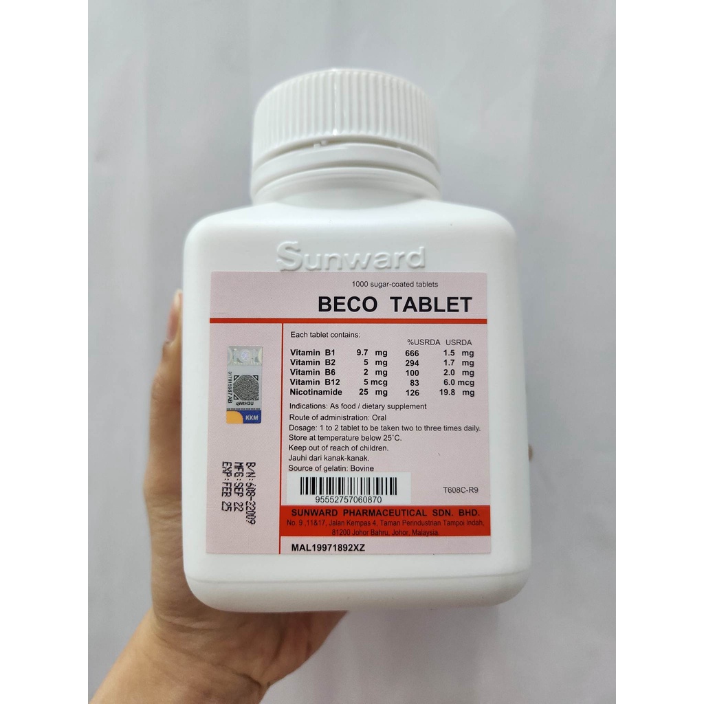 Sunward Beco Tablet 1000'S | Shopee Malaysia