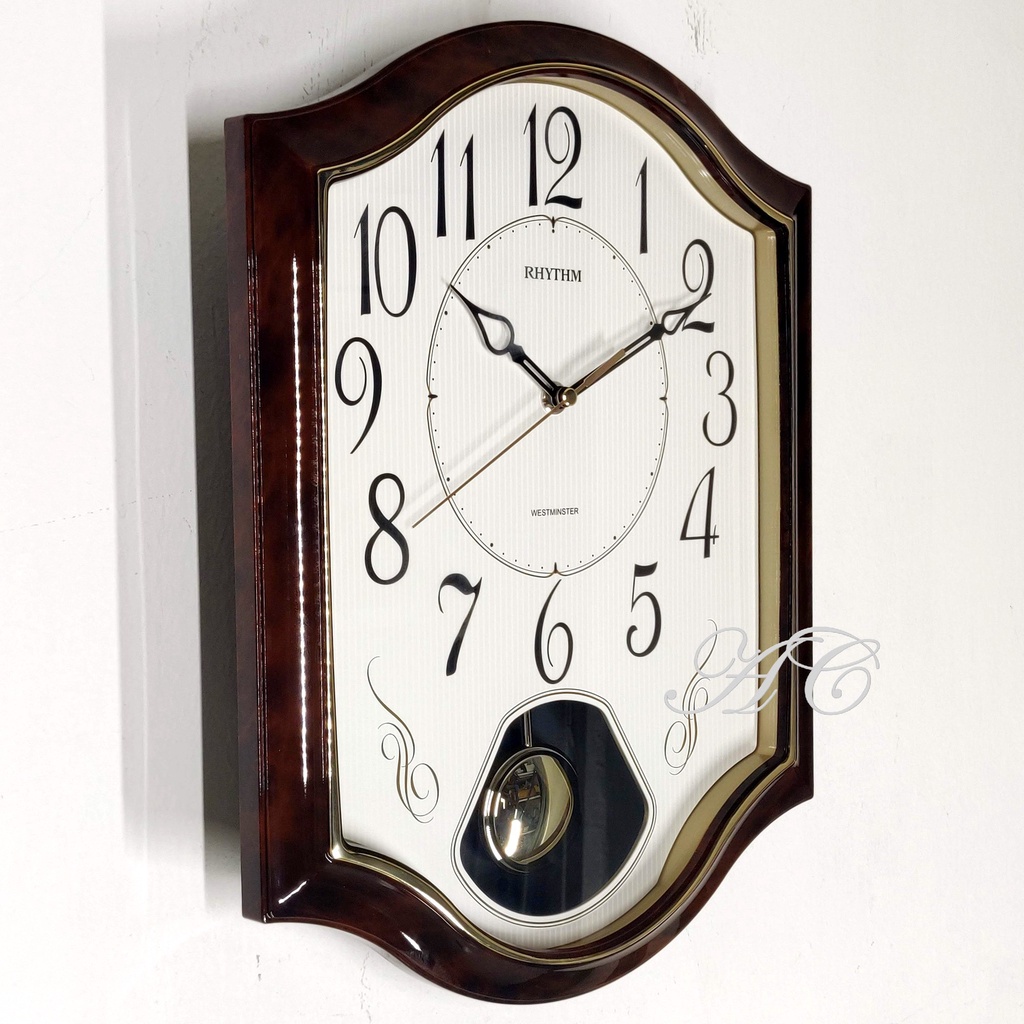 100% ORIGINAL RHYTHM Westminster Melody Pendulum Wall Clock (Jam ...