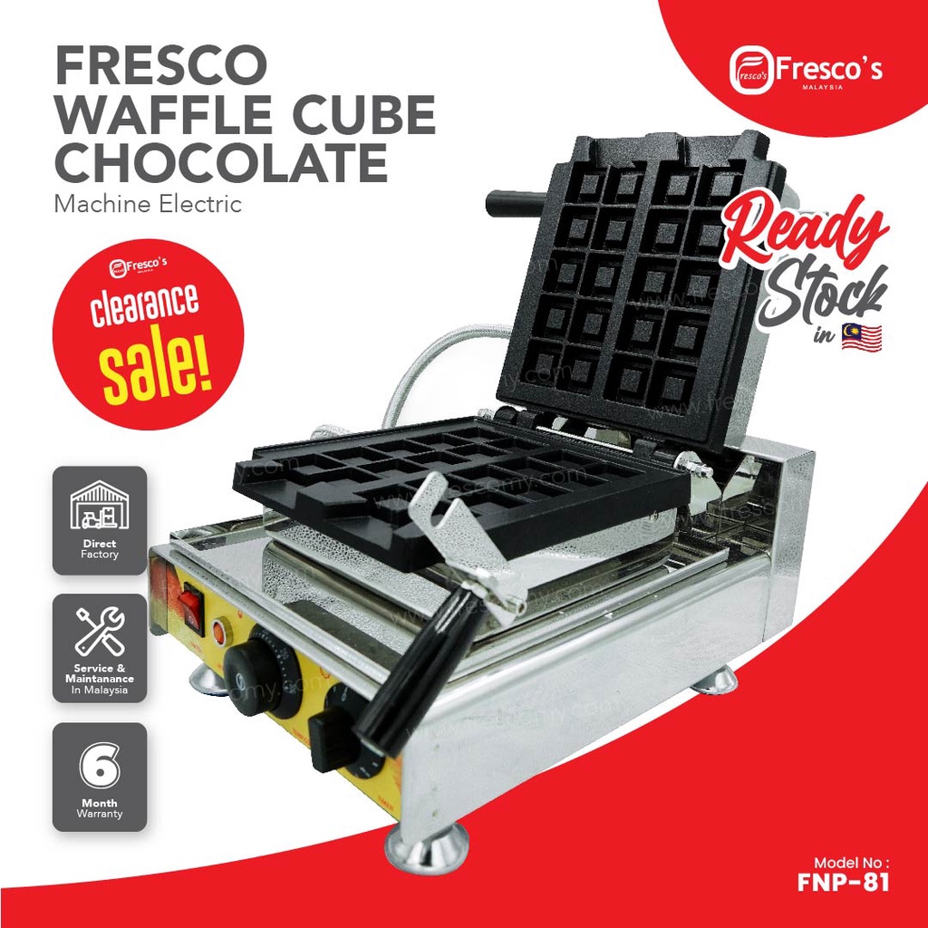 [CLEARANCE] Fresco Waffle Cube Chocolate Machine Electric Mesin Waffle ...