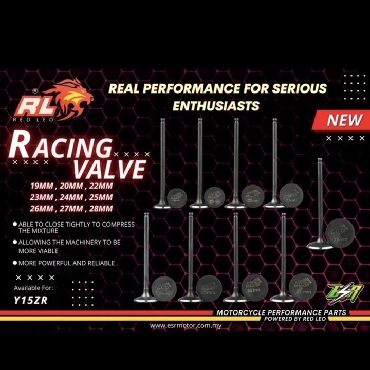 REDLEO RED LEO RACING VALVE SET Y15ZR V1 V2 LC135 19mm/19mm , 20mm/20mm , 22mm/22mm , 23mm/23mm ...