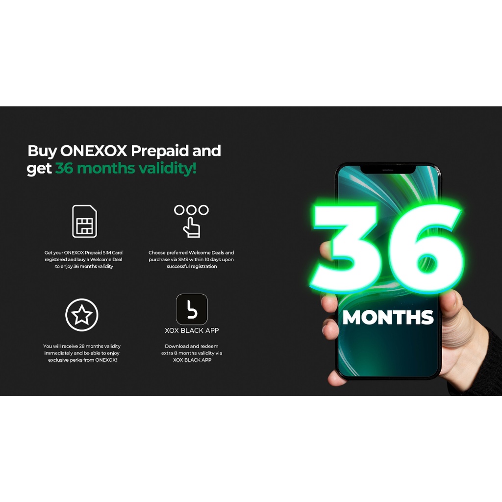 ONE XOX SIM CARD PREPAID 36 Months Validity -SELF ACTIVATE FREE GIFT ...