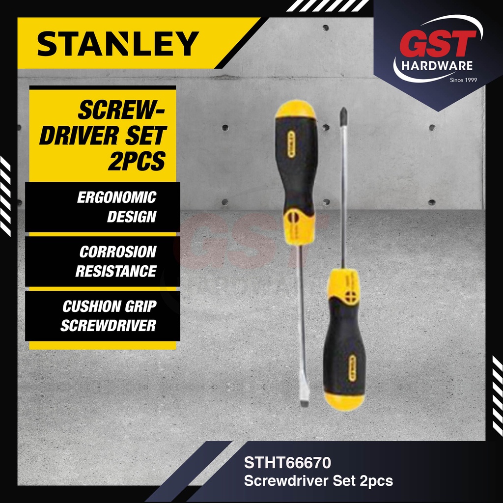 Stanley Screw Driver Set Cushion Grip 2 Stanley Screwdriver Set Skru ...
