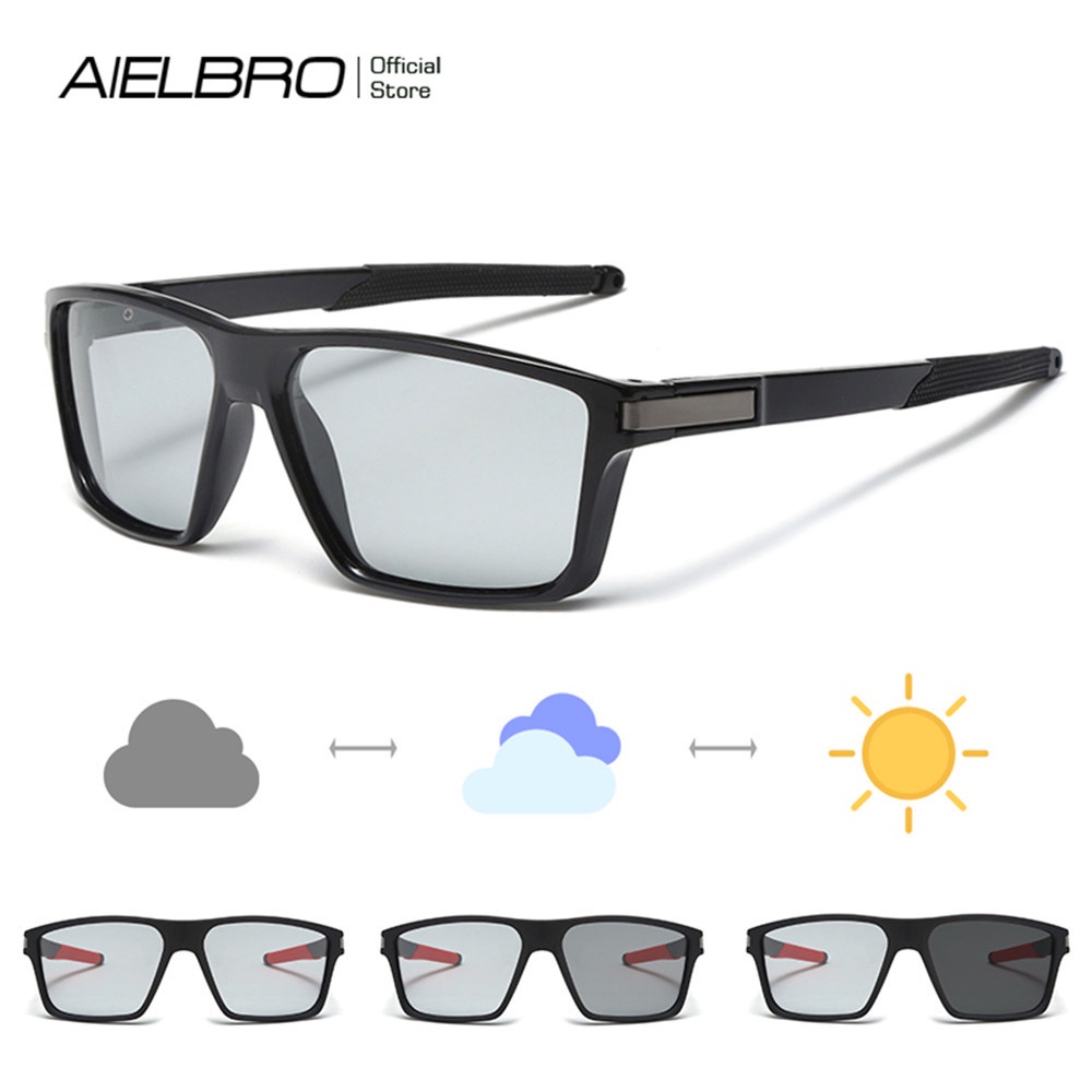AIELBRO Cycling Shades Photochromic Anti Radiation Bike Eye Glasses For ...