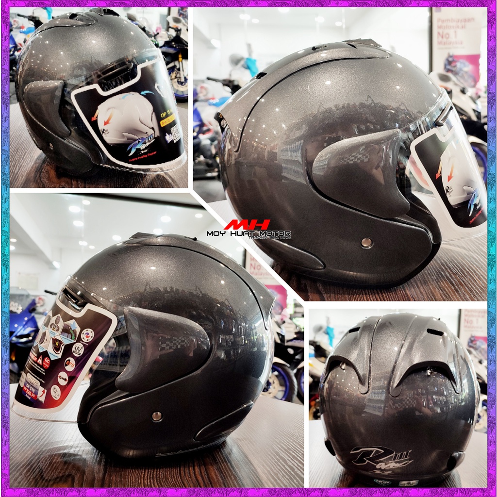 MHR V518 PLAIN OPEN FACE HELMET WITH SIRIM / RAM 3 DESIGN HELMET / RAM3 ...