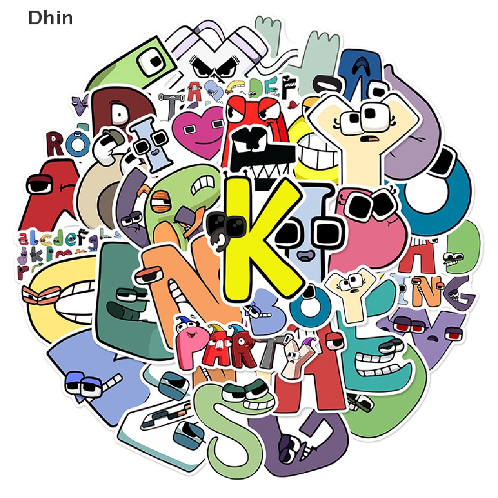 [Dhin] 50pcs Alphabet Lore Stickers English A-Z Letters Children ...