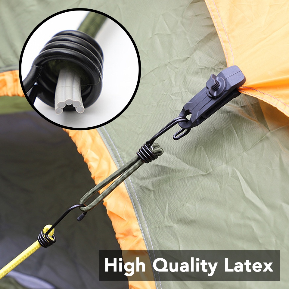 Camping Tent Stretch Cord Elastic Rope Buckle Tent Hook Fastener Fixing ...