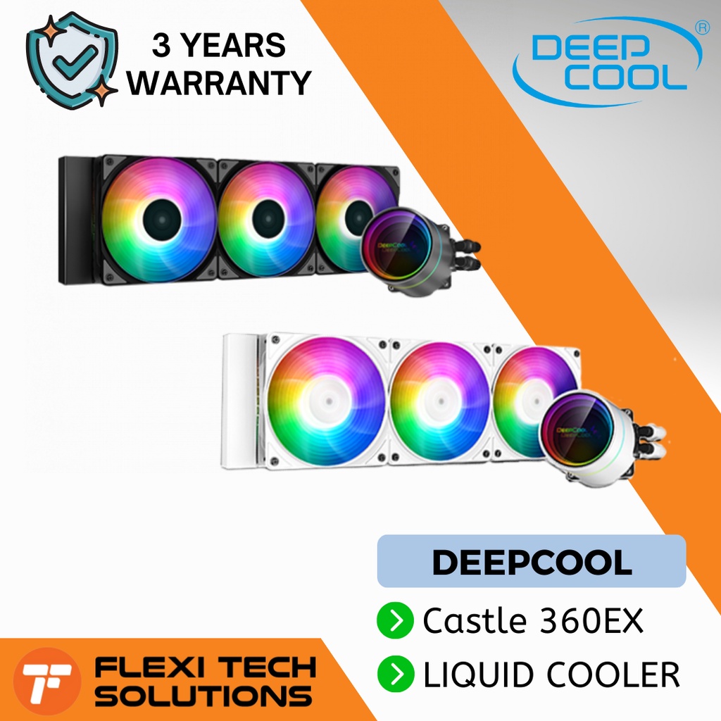 Flexi Tech DEEPCOOL Castle 360EX ARGB AIO Liquid Cooler Black / White ...
