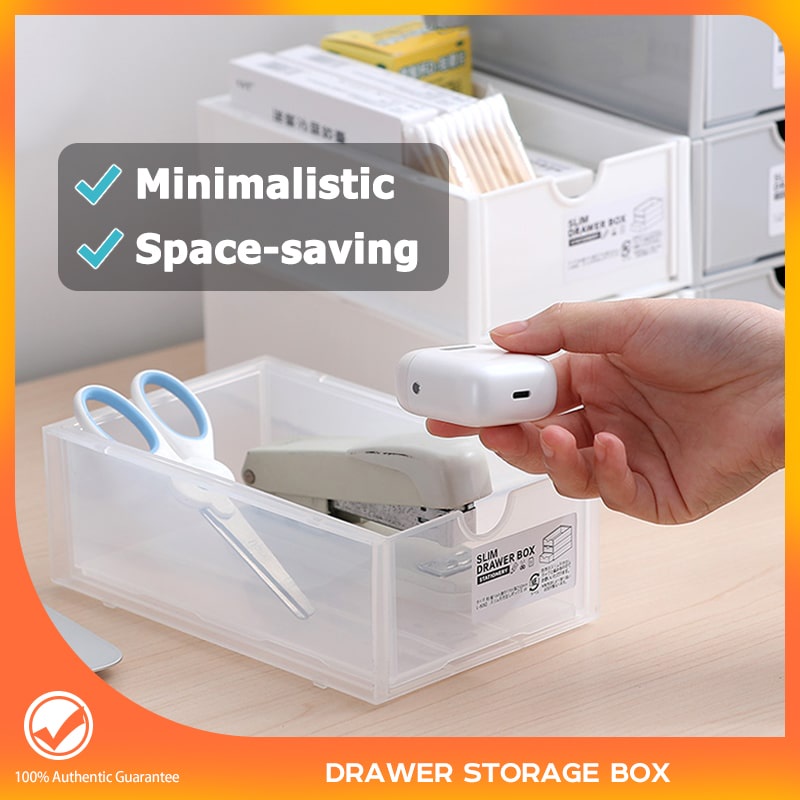Minimalistic MUJI Stackable Storage Box Drawer on Table Storage Office ...