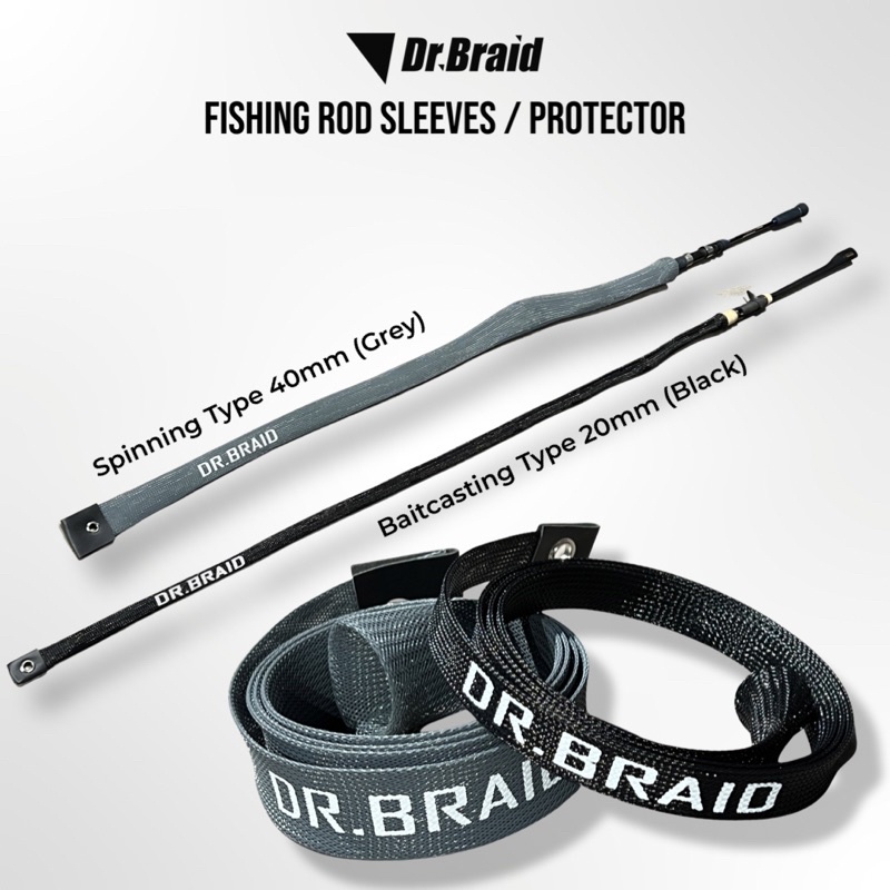 (New) Dr.Braid Fishing Rod Sleeves / Protector Baitcasting / Spinning ...