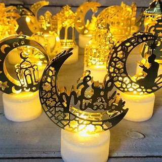 Ramadan Raya LED Light Ornaments Candle Eid Mubarak Festival Decoration ...