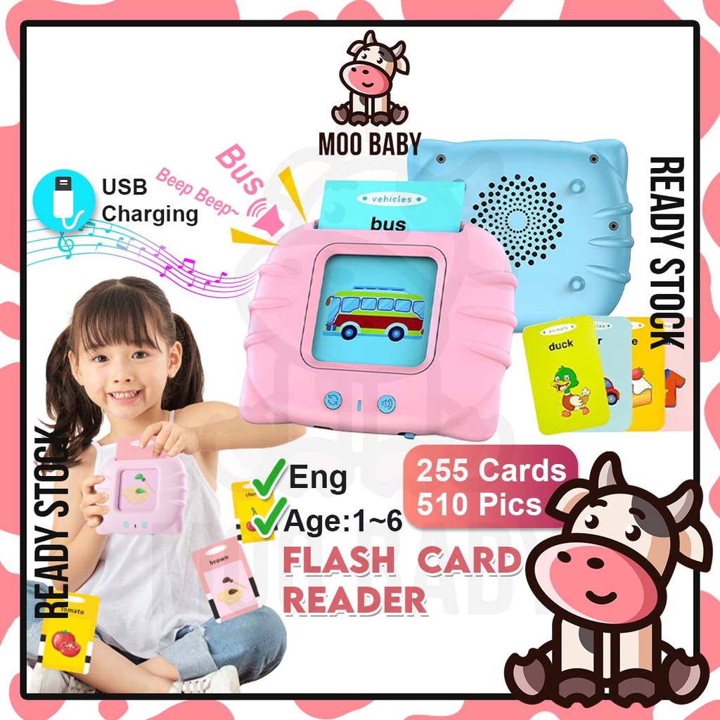 ⭐Moo Baby Kad Belajar Kanak Kanak Kad Imbas Flash Card Reader for Kids ...