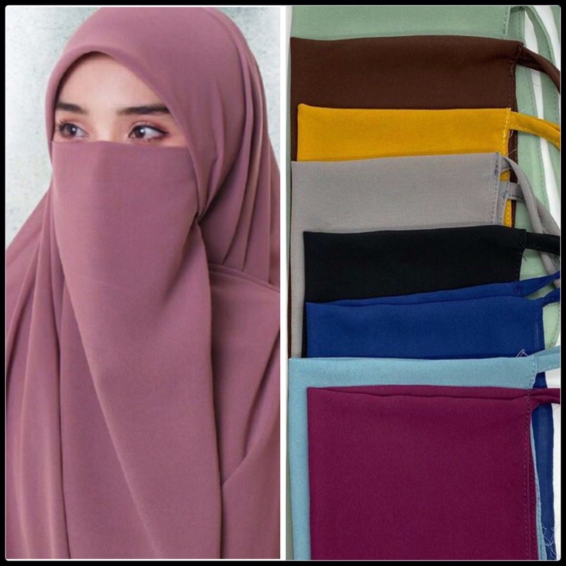 PURDAH MURAH 2LAYER CHIFFON NIQAB TALI MUSLIMAH | Shopee Malaysia