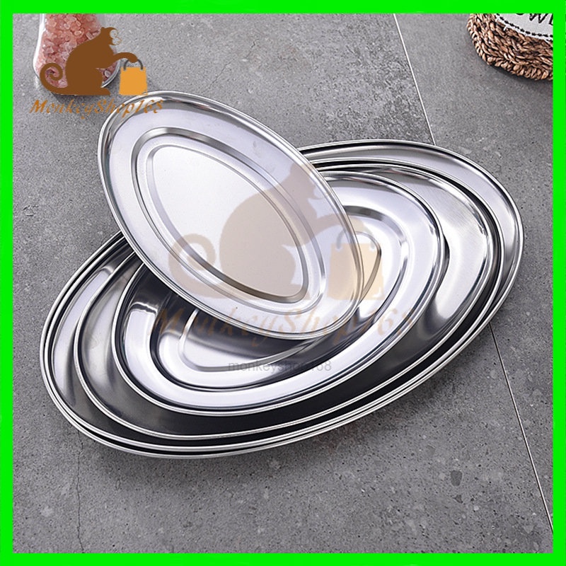 Oval Plate Stainless Steel Plate HORSE BRAND 36cm ( 245mm X 360mm ...