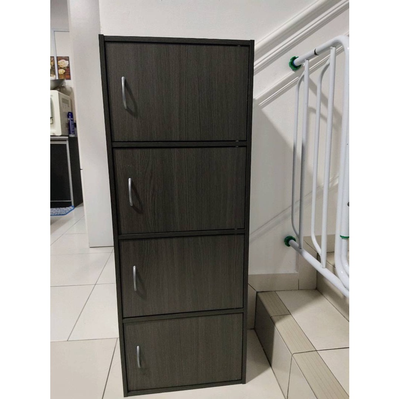 3 Tier 4 Layer Wooden Storage Box Cabinet Book Shelf Almari Buku ...