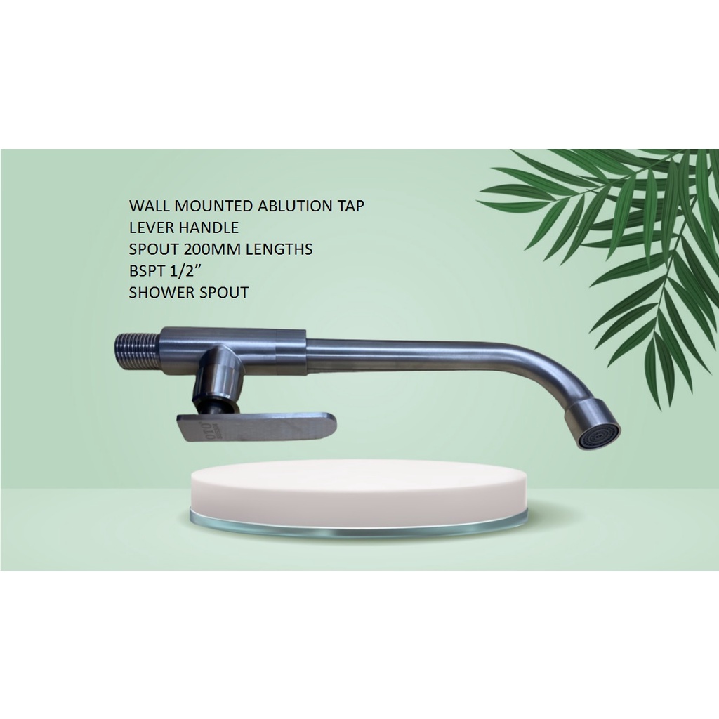 [TKM] CP BRASS CHROME WALL MOUNTED LONG BIB TAP / WUDUK TAP / ABLUTION ...