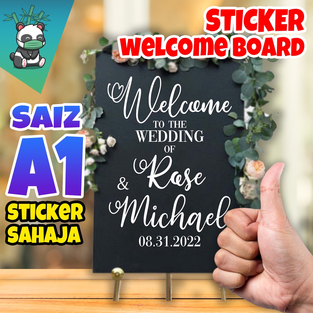 🔥STICKER 1 SET FOR WELCOME BOARD FOR WEDDING / EVENT 🔥 SAIZ A1 | Shopee Malaysia