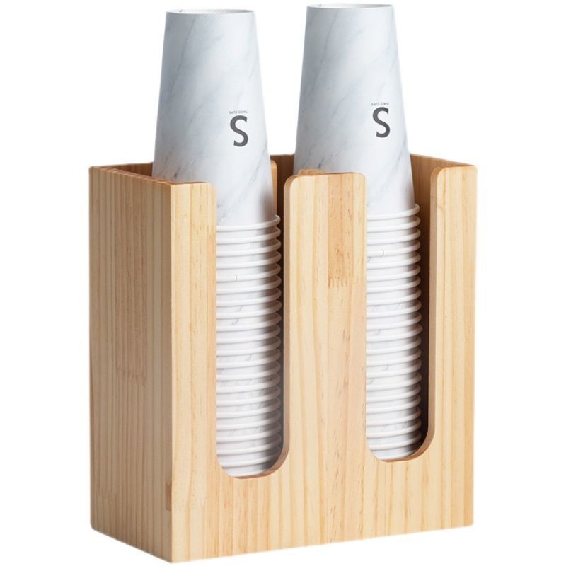 Two-Grid Acrylic Paper Cup Holder Front Desk Desktop Disposable Cup ...