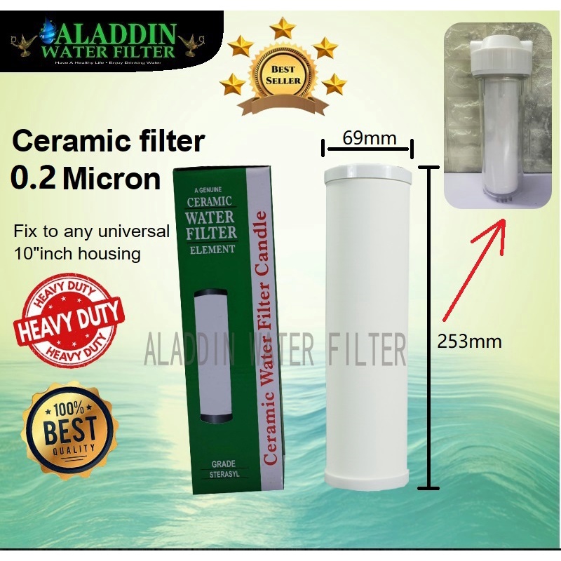 0.2 MICRON (Standard) 10"inch Ceramic Water Filter /Replacement Filter ...