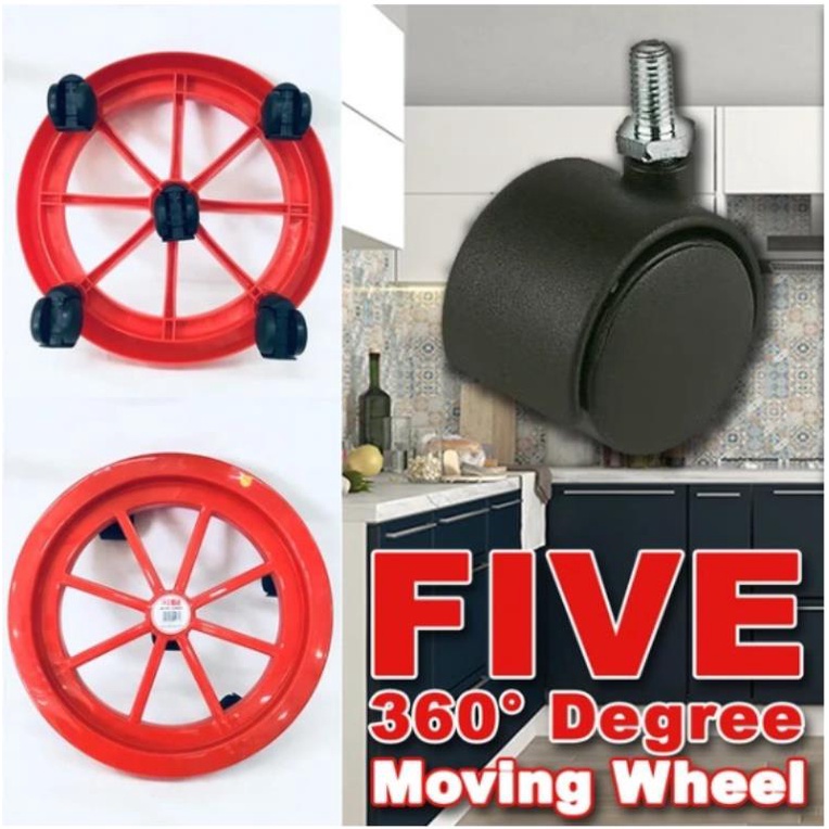 5 WHEELS GAS CYLINDER TANK ROLLER TROLLEY / Flower Pot Stand Mover ...