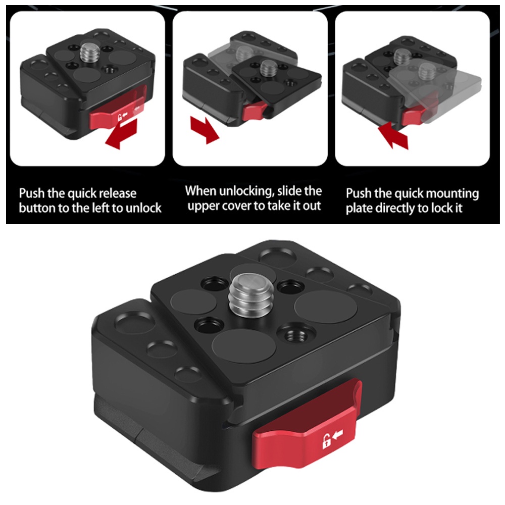 XT-XINTE Monitor Quick Release Clamp Plate V Mount 1/4 inch Screw ...