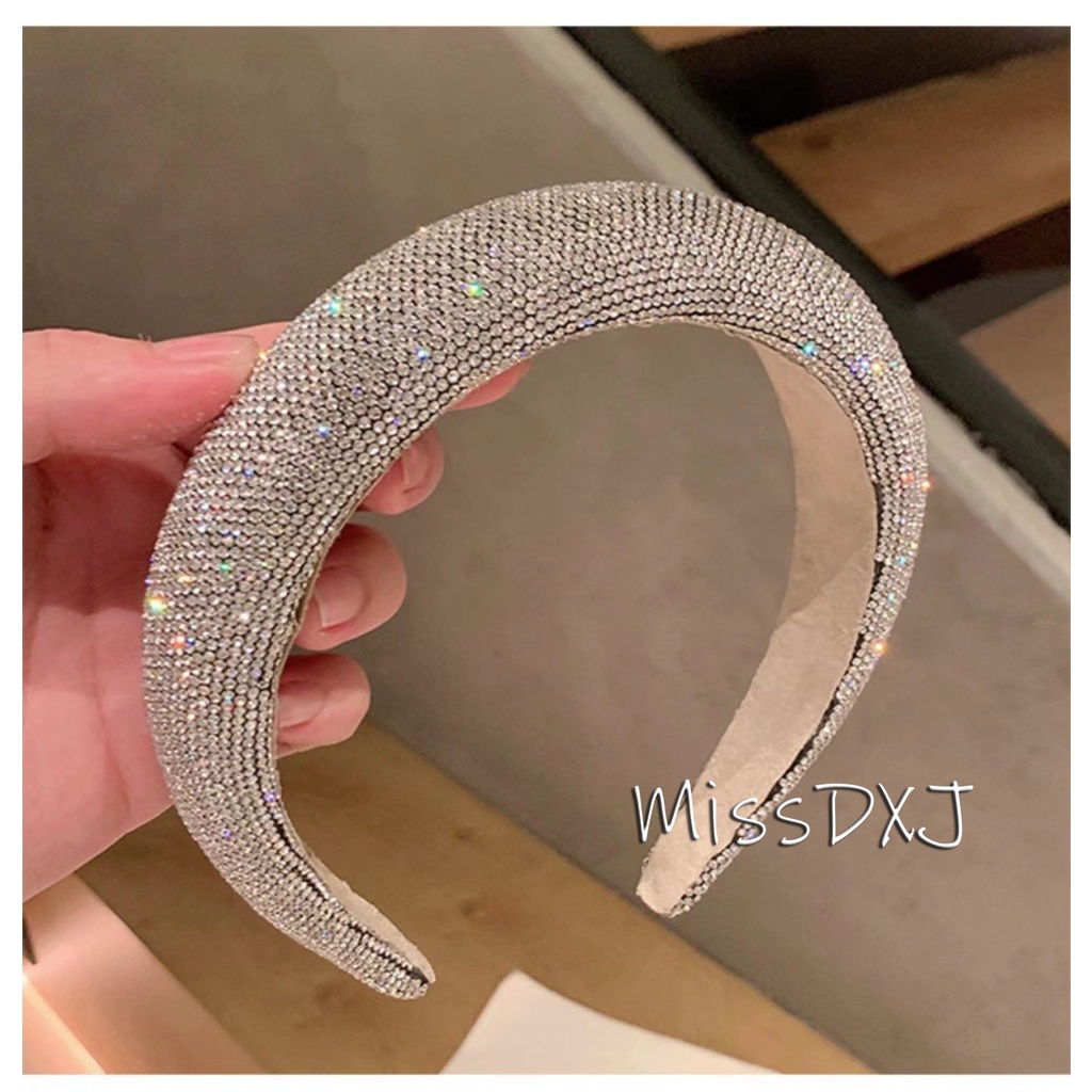 New Full Diamond Headband High-End Sponge Headband Women's Light Luxury ...
