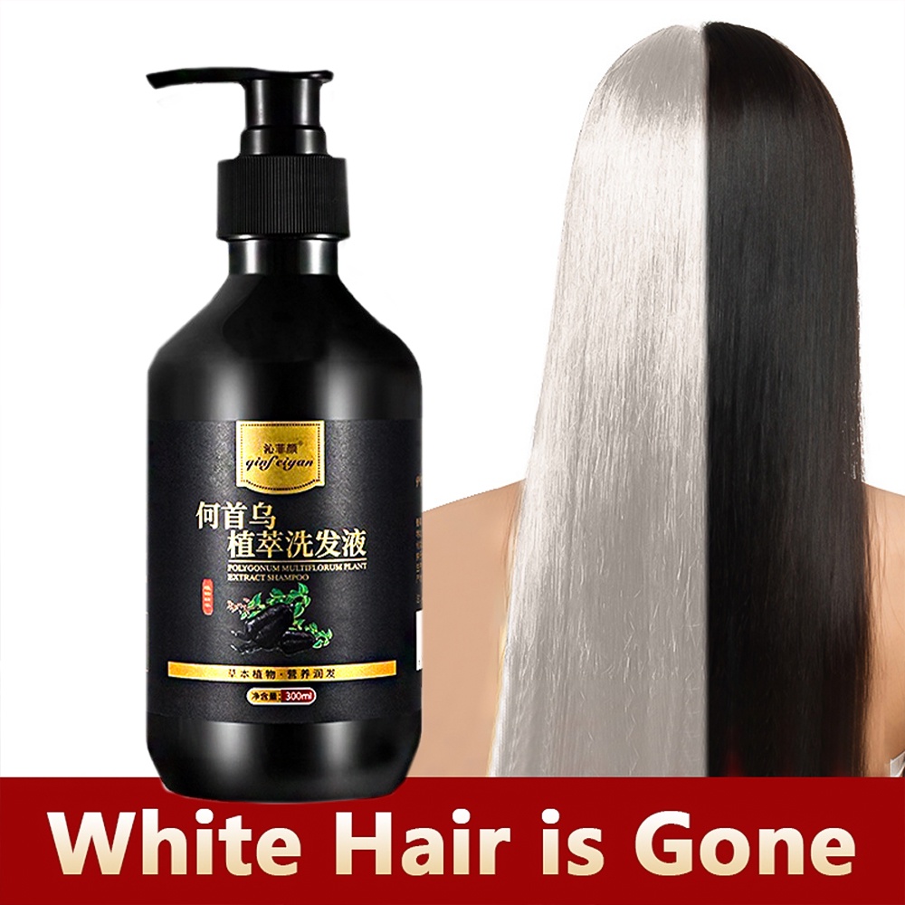 Black Hair Shampoo Hair Loss Shampoo Polygonum Multiflorum Effective White Hair Turns to Black ...