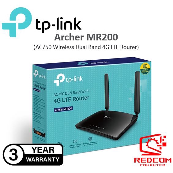 TP-LINK ARCHER MR200 AC750 Wireless Dual Band 4G LTE Router | Shopee ...