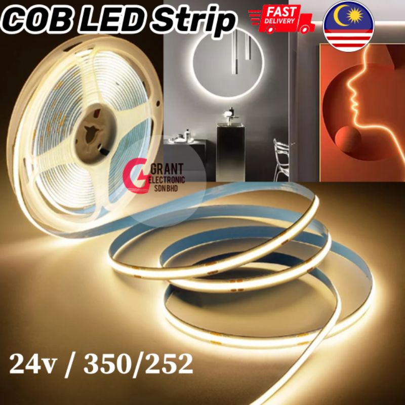5M COB Led Light Strip 24V Uni Line 320/250 Led 24VDC Ultra Bight DC24v ...