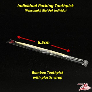 Pencungkil Gigi (6.5cmX1000Pcs) Toothpick (1Pcs/Pkt) With Individual ...