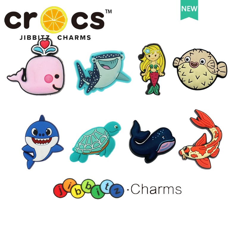 cross jibbitz charms Fish Series Shoe Buckle Hole Accessories Shark Sea ...
