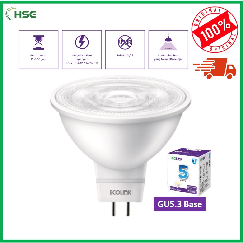 ECOLINK LED Spot MR16 4.5-50W 36D 3000K (HSE) | Shopee Malaysia