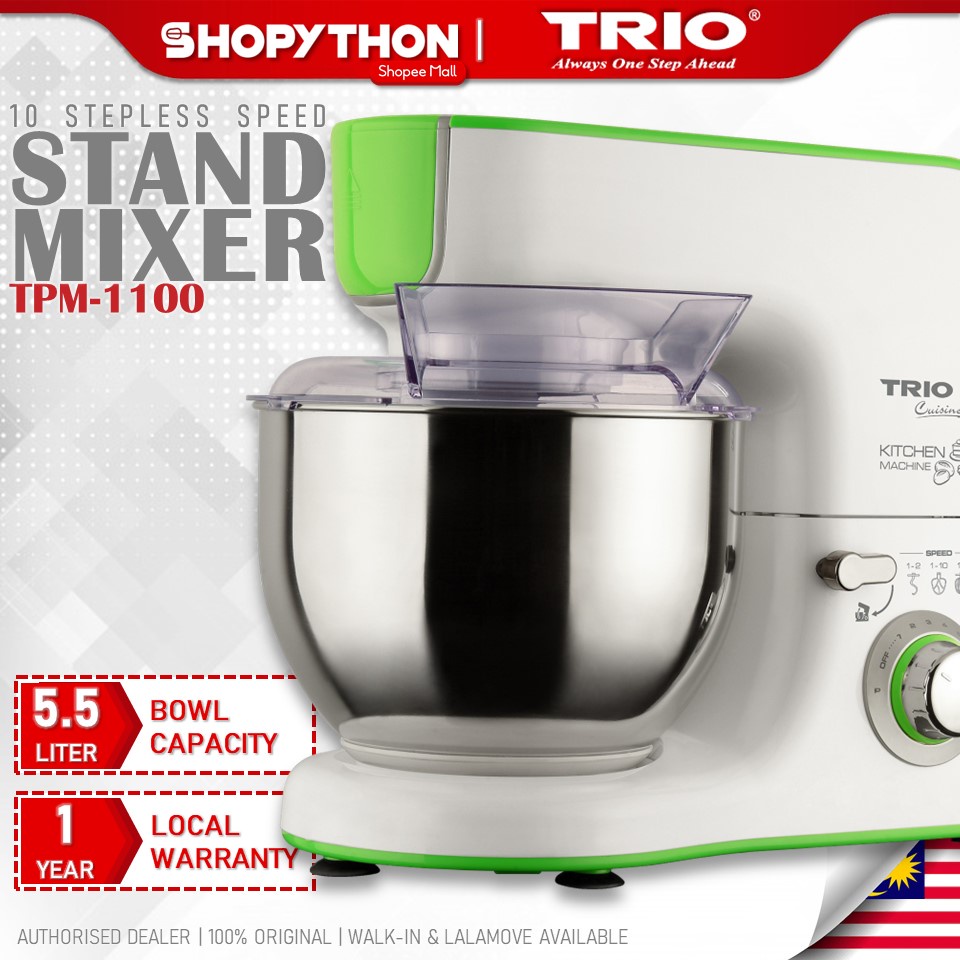 TRIO Power Mixer TPM-1100 (5.5L/1000w) 10 Speeds Powerful Quiet Motor ...