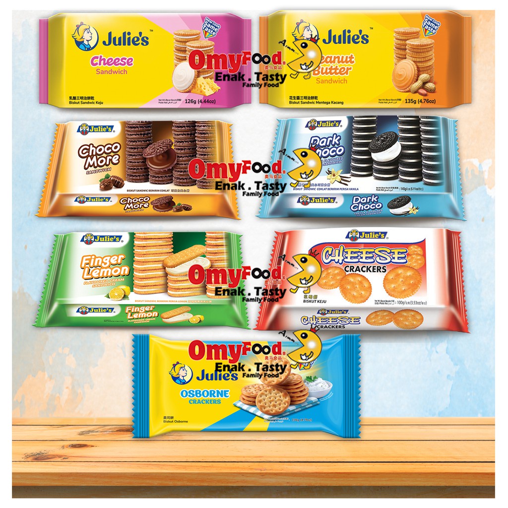 Julie's Cheese/Peanut Butter/Choco More/Dark Choco/Finger Lemon ...