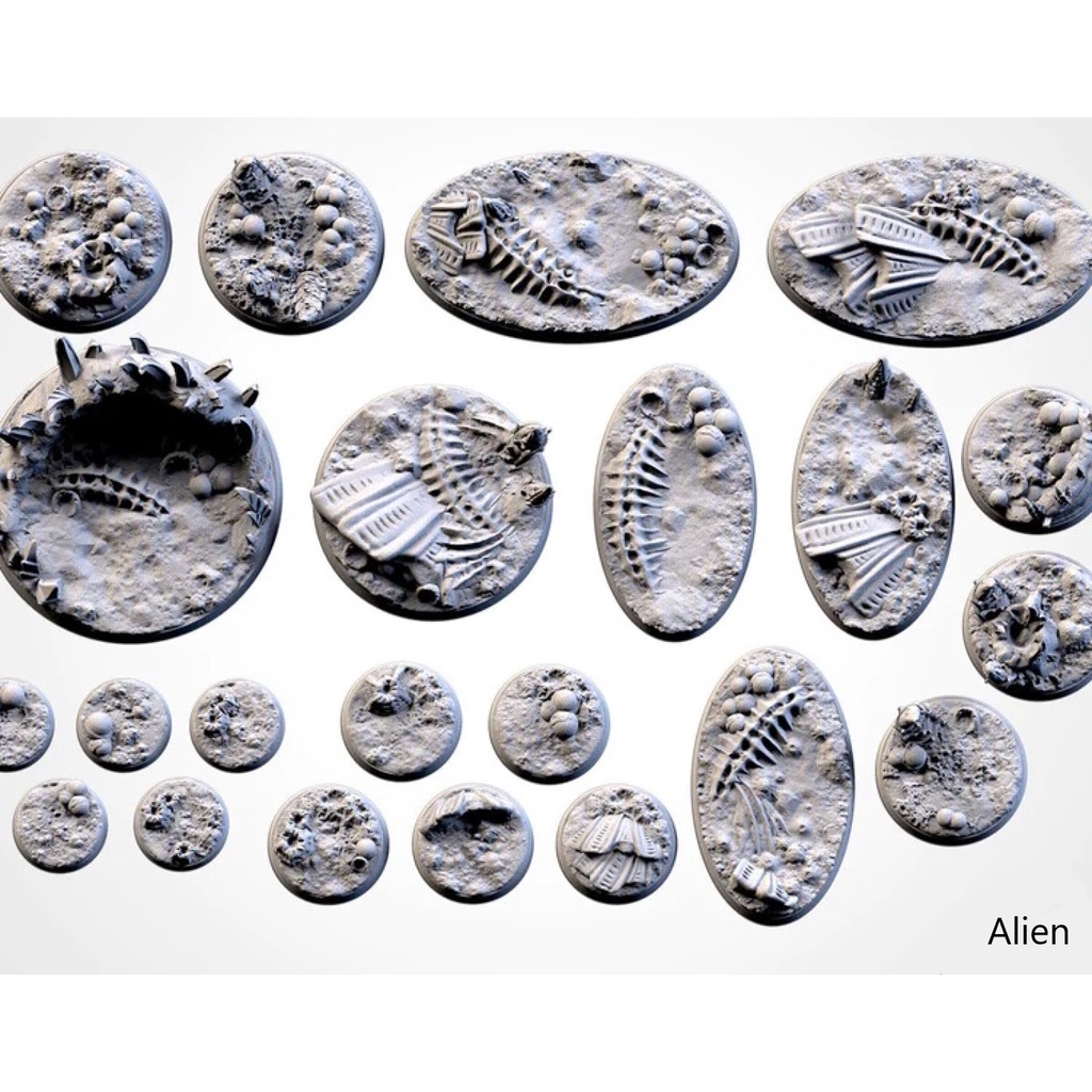 Alien themed bases for gaming miniatures and figurines (3D Printed ...
