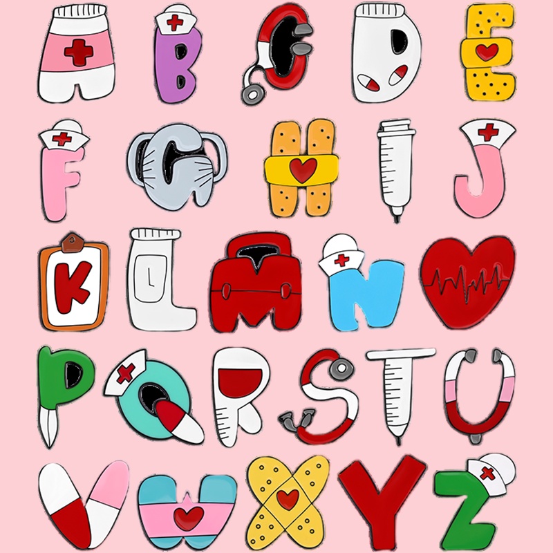 Cartoon Medical Alphabet Brooch Stethoscope Pin Gift for Friends ...