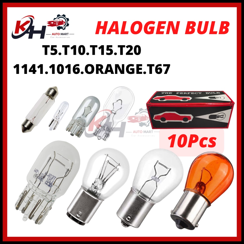 1BOX SUPPLY 🔥12V🔥 HIGH QUALITY Car Halogen Bulb T5 T10 T15 T20 1156 1157 1141 1016 White Orange ...