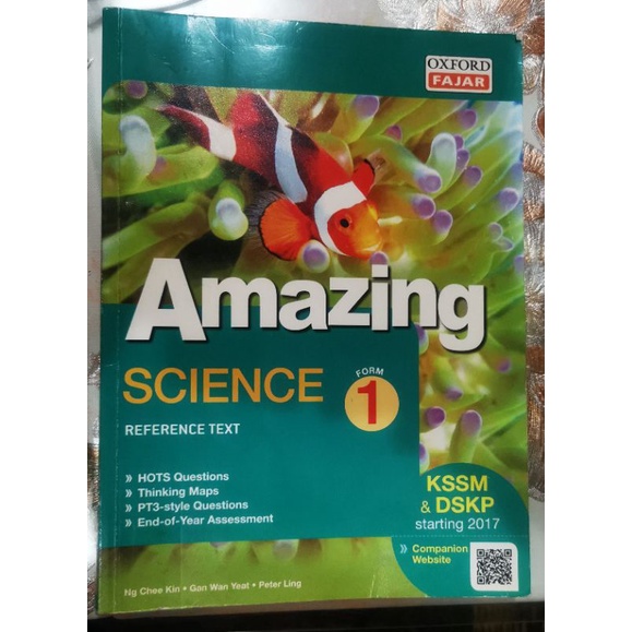 L011 Amazing Science Form 1: Reference Text ( KSSM & DSKP starting 2017 ...