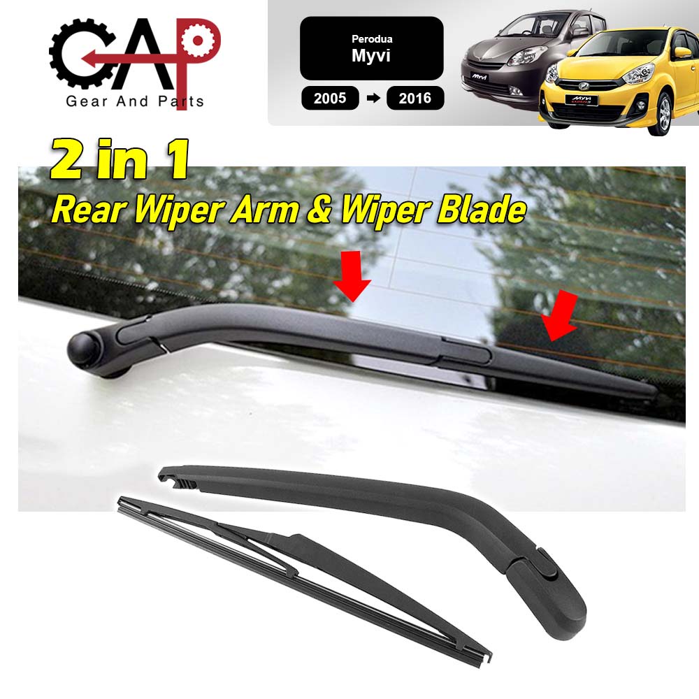 Perodua Myvi 2005-2016 2in1 Rear Windshield Wiper Arm + 14'' Rear Wiper ...