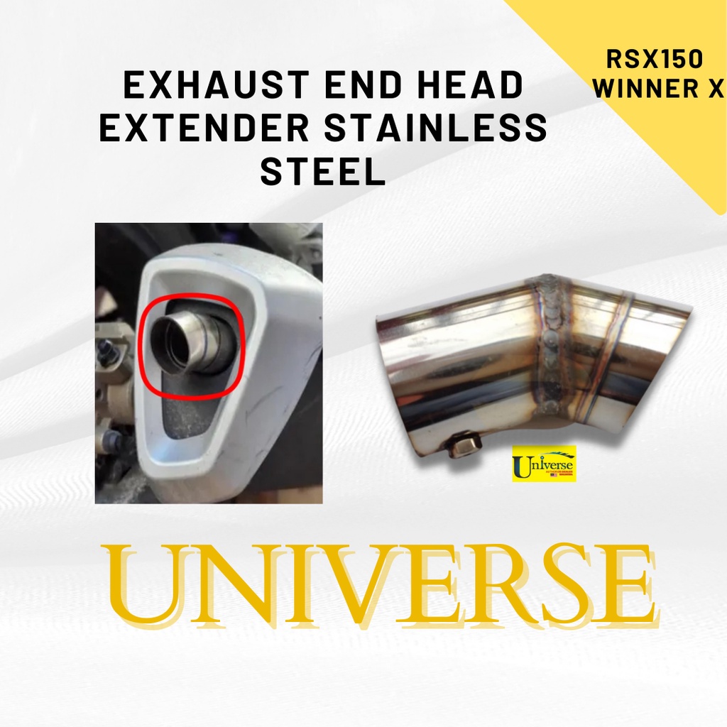HONDA RSX150 WINNER X RSX EXHAUST END HEAD EXTENDER STAINLESS STEEL ...