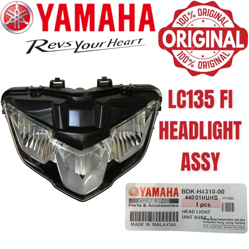 YAMAHA LC135 FI V8 100% ORIGINAL HEAD LIGTH HEAD LAMP LAMPU Y15ZR V2 Y15V2 LC135 HEADLIGHT ASSY ...