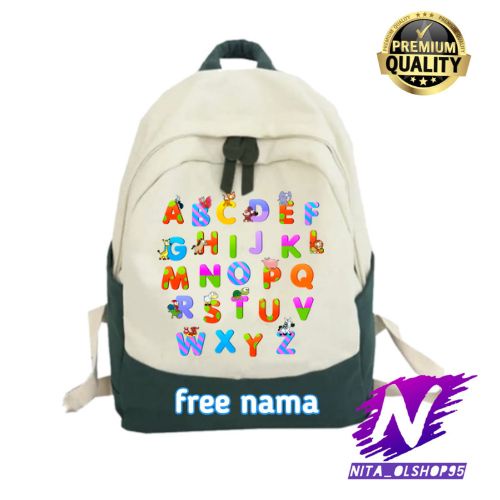Abc letter alphabet children's school backpack | Shopee Malaysia