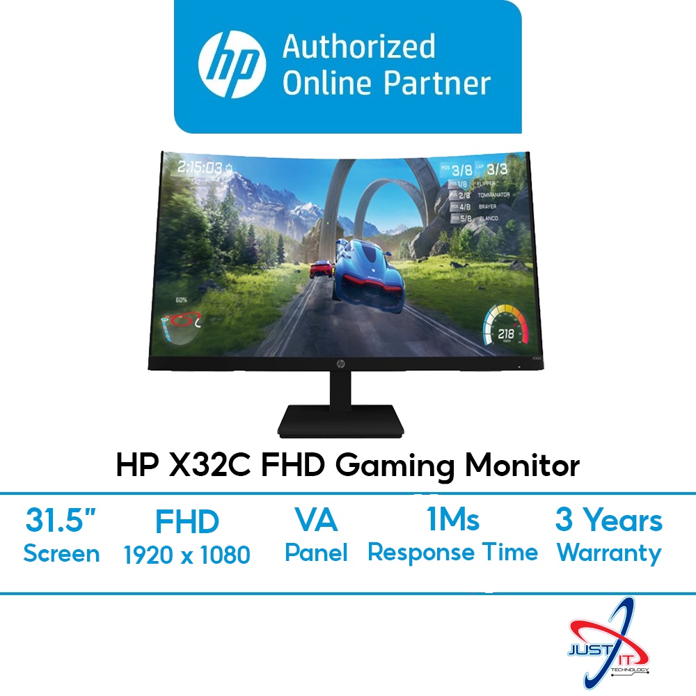 HP X32C 31.5" FHD 165HS FREESYNC CURVE GAMING MONITOR | Shopee Malaysia