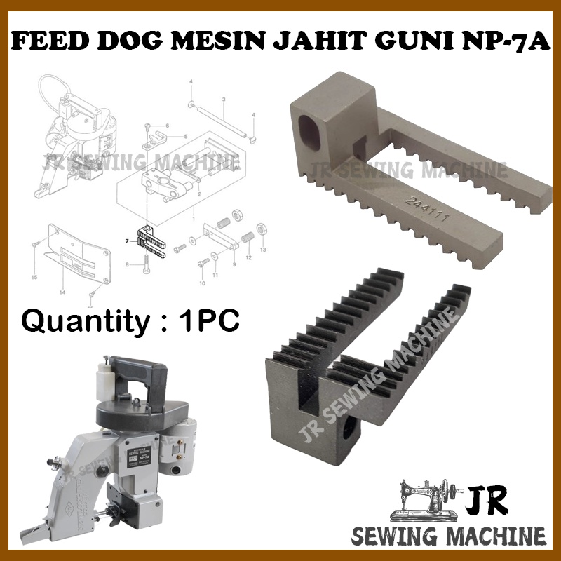 Feed dog bag closer machine np7a / tapak gigi mesin jahit guni np-7a ...