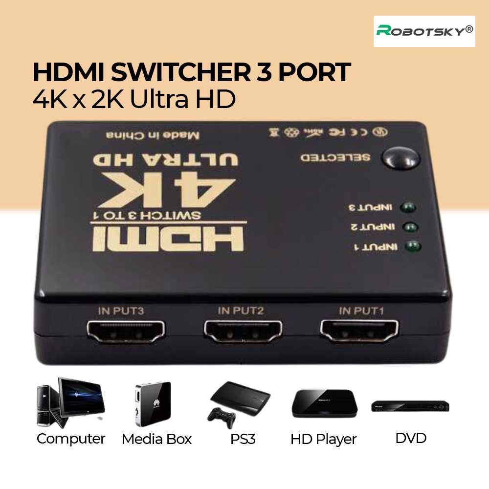 Hdmi SWITCH 3 PORT FULL HD 1080P WITH REMOTE / HDMI SWITCHER | Shopee ...