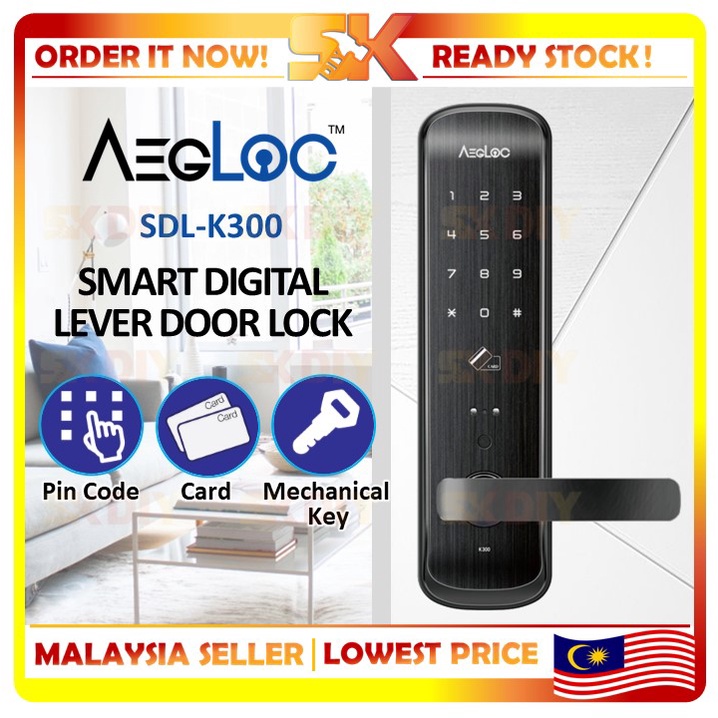 🇲🇾AEGLOC Digital Door Lock SDL-K300 / AEG K300 / Smart Door Lock / Smart Digital Door Lock ...