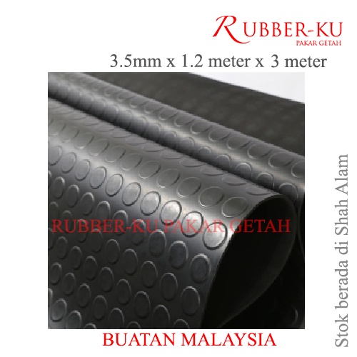 Round Stud Rubber Mat I Size:3.5mm(Thk)x1.2mtr(W)x3mtr(L) I Anti-skid ...
