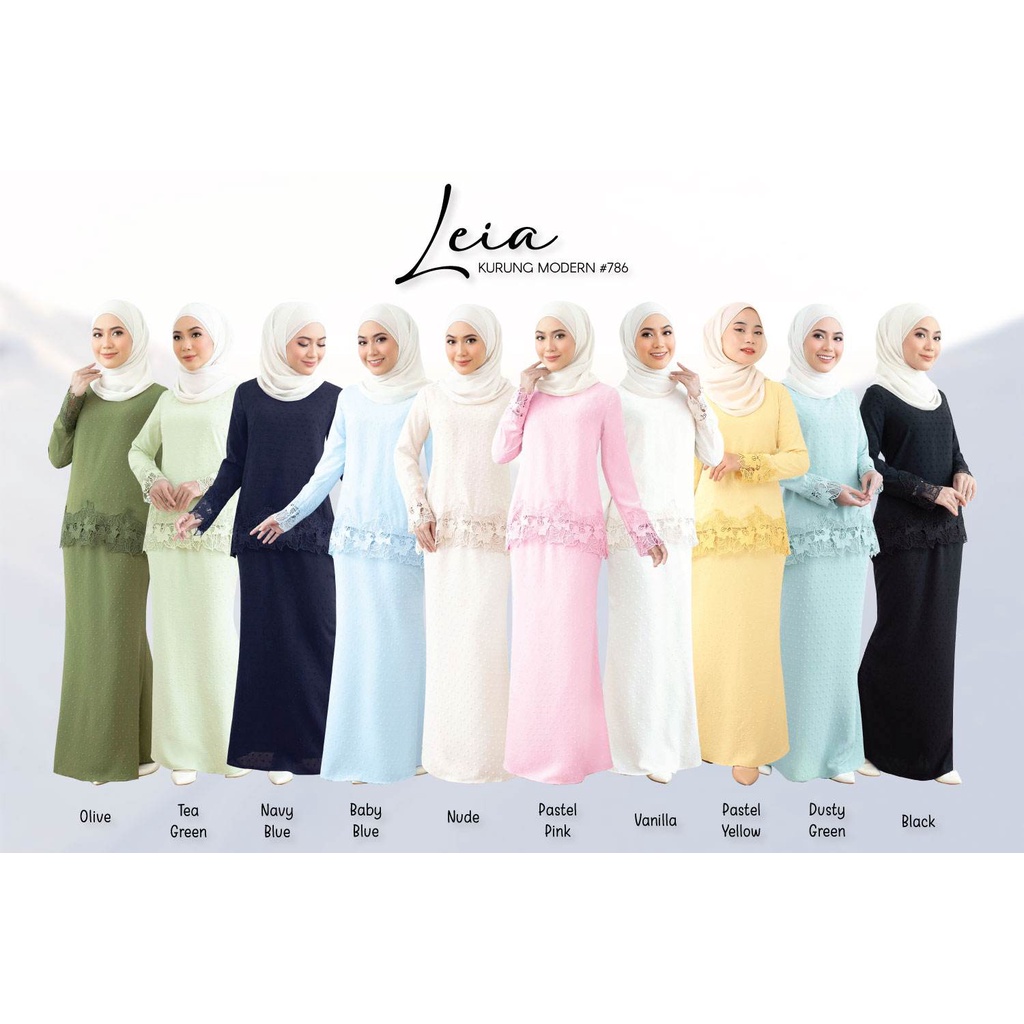 CHICCHOC l LEIA KURUNG MODEN 786 BAJU RAYA READY STOCK | Shopee Malaysia