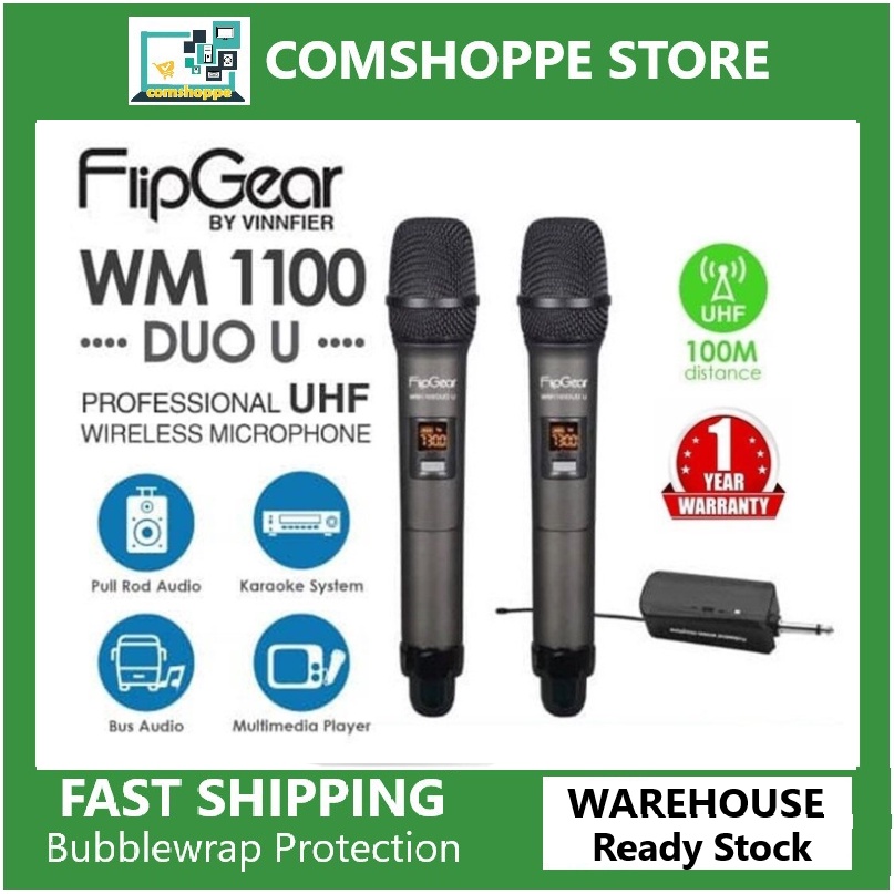 Vinnfier VF WM1100DUOUC Professional UHF Wireless Microphone with ...
