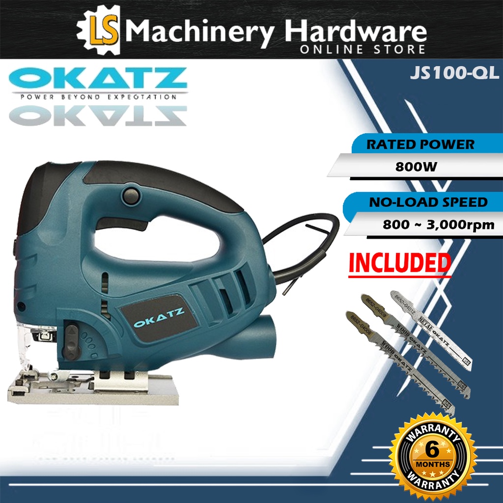 Okatz Powerful 800W Jig Saw with Laser Guide Marking JS100-QL - FOC 2pc ...